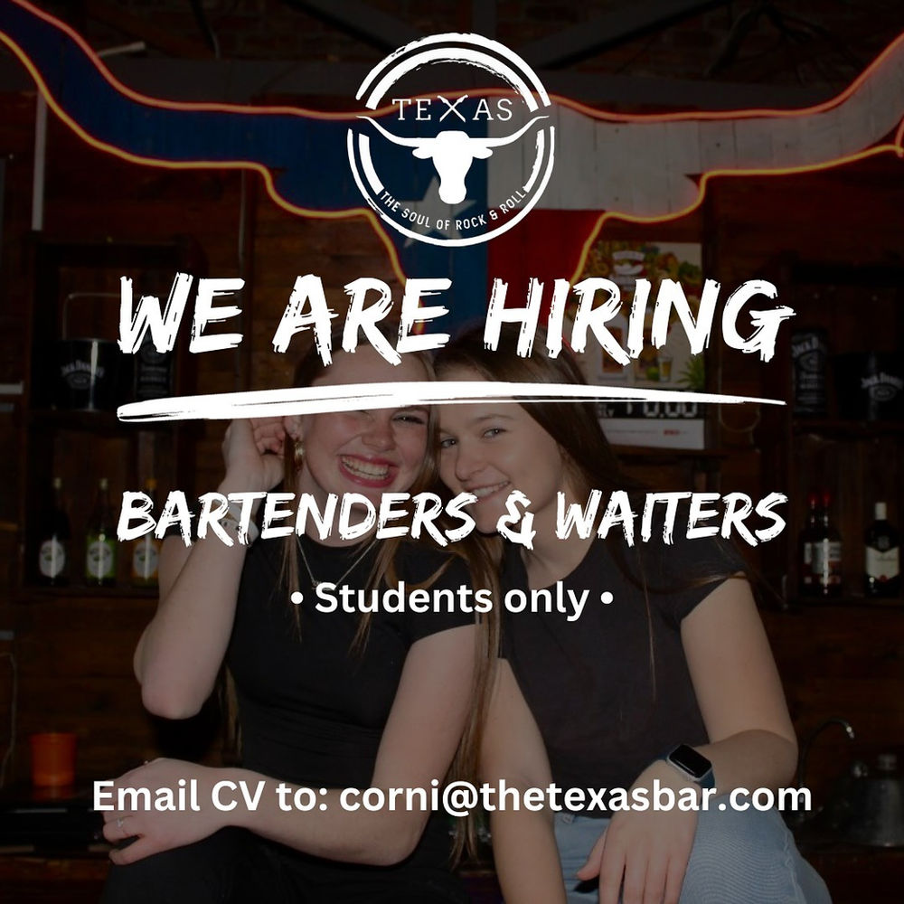 We are Hiring - Bartenders & Waiters - Students Only | The Go-To Guy