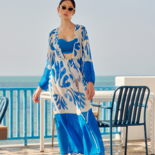 'Ally' Short cover up in Azure blue (CRBW221) | coralistswimwear