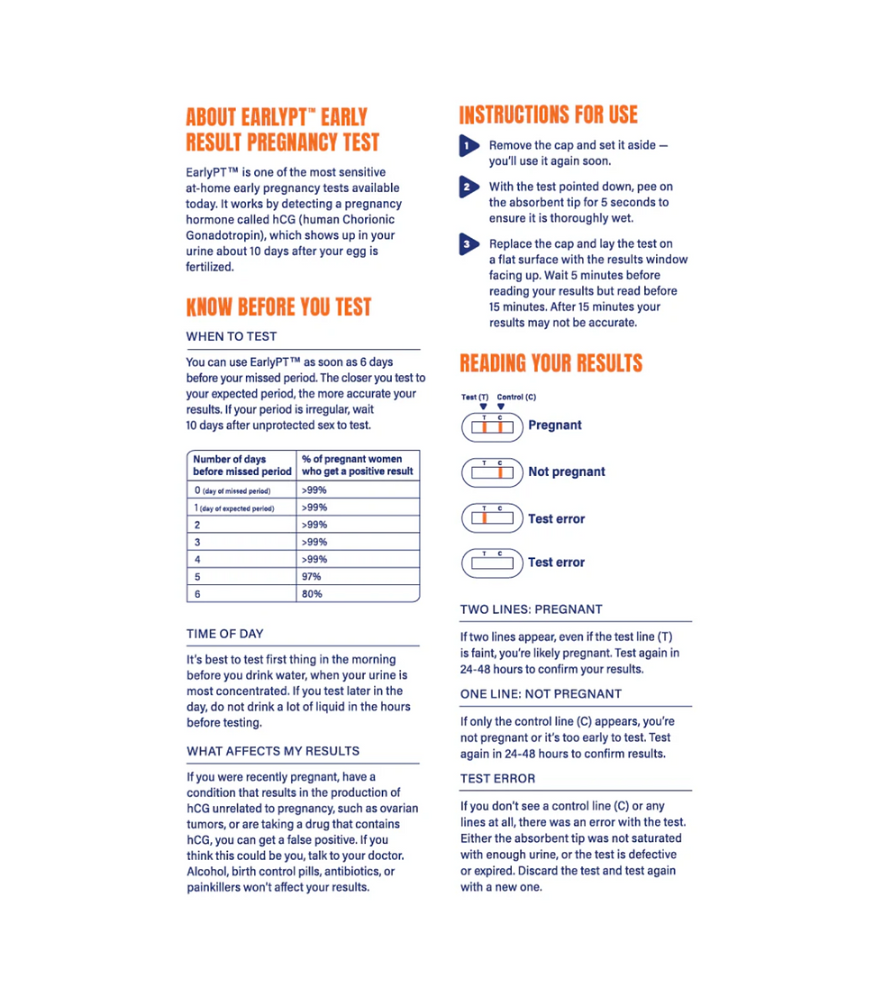 Cadence EarlyPT™ Pregnancy Test- 2 Tests | Simplichek