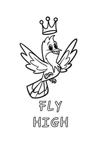 Fly High Colouring Page | MKcaricatures