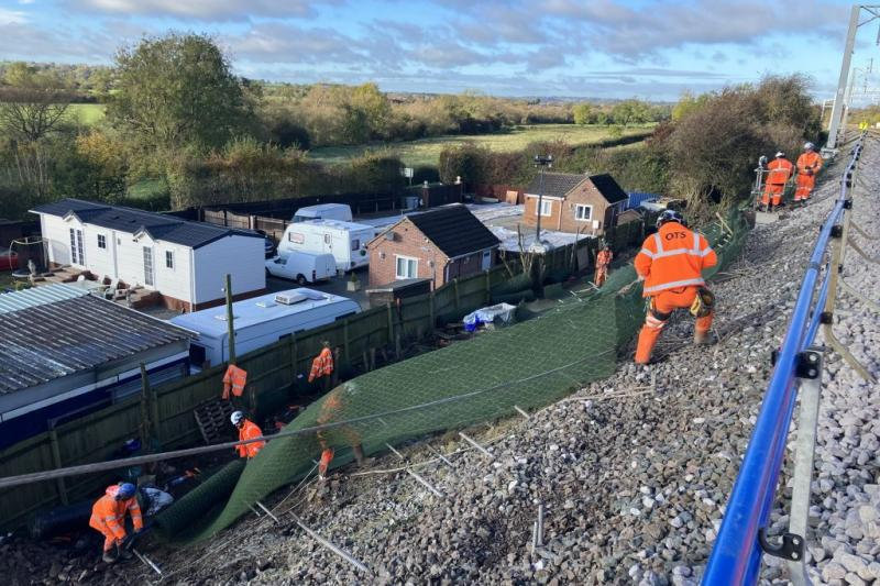 Rail embankment stabilisation completed in Northamptonshire