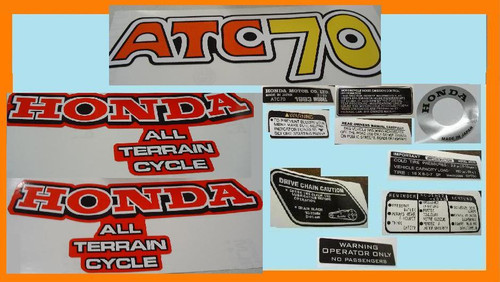1979 ATC70 ATC 70 FENDER GAS TANK AIR FILTER FRAME DECAL EMBLEM STICKER ...