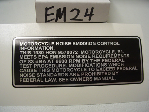 NOISE EMISSION EMBLEM ATC70 1980 (D7093) | DrATV Inc.