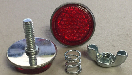 RED LICENSE PLATE HOLDING REFLECTOR SET (2 EACH) (S1212) | DrATV Inc.