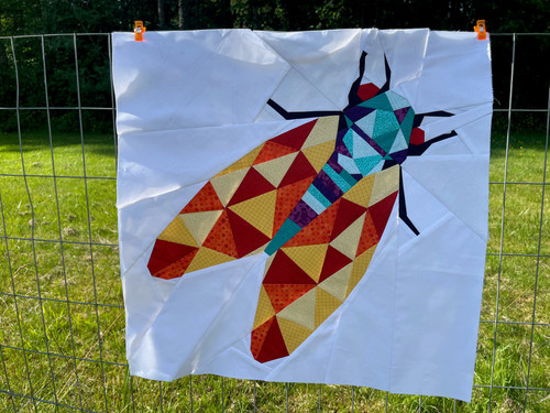 Geometric Cicada Insect Foundation Paper Pieced Quilt Pattern Block ...