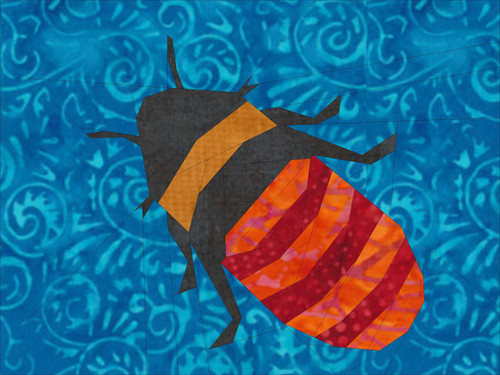Hissing Cockroach Insect Bug Paper Pieced Quilt Pattern Block 16"x12 ...