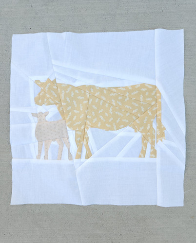 Cow with Calf Cattle Cowboy Western FPP 12"x12" | Nerdy Quilter Design