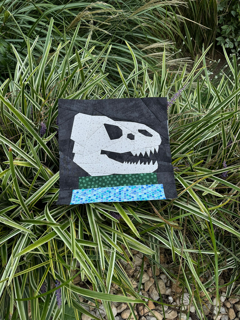 T-Rex Dinosaur Skull FPP Bookcase | Nerdy Quilter Design