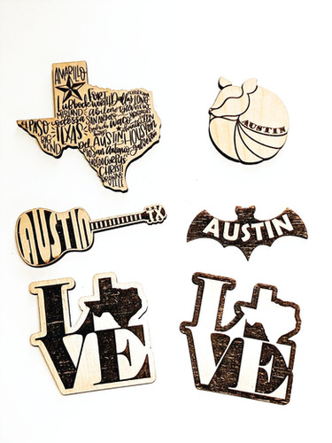 Austin, Texas- Laser cut Magnets | Austin Design Lab