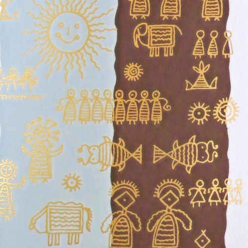 Happy Days Indian hand printed card | Fabric of Life