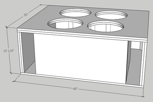 Box Plans | 4 SA-15 subwoofers 35Hz