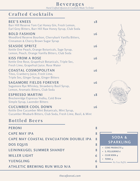 Menu | The Cafe on 26