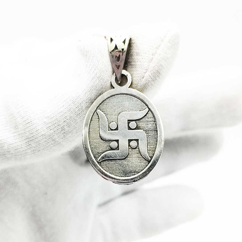 Swastik or Om Design Pure Silver 925 Hallmark Locket for men & women ...
