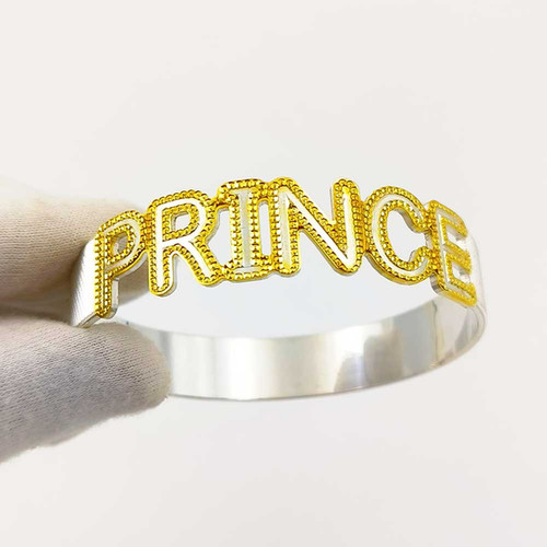 Pure Silver Customise Name Flat design Pure Silver 999 Kada for men, 50 ...