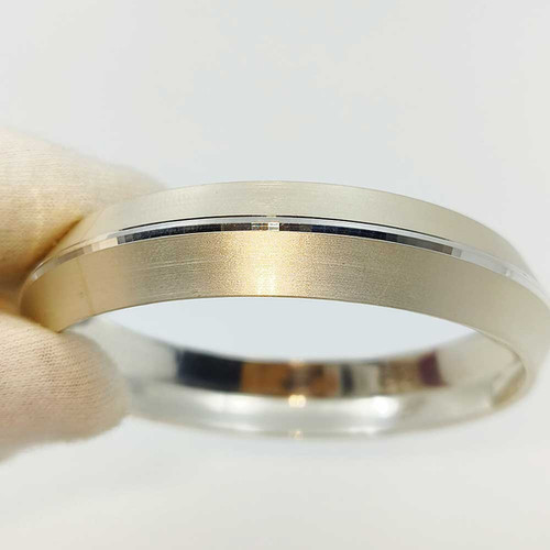 V-Shape Fancy Crisp Chillai Round Silver Kada for men 50 gm | Shubh ...