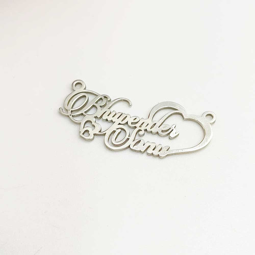 Customise Couple Name Silver Pendant for women | Shubh Jewellers