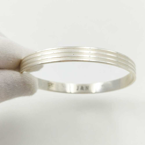 Fancy 3 Deep lines Pure Silver Kada for Corporate look 50 gm | Shubh Jewellers