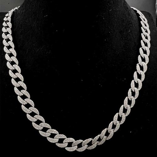 Round Cut Pure Silver Curb Gapping Chain for men & women | Shubh Jewellers