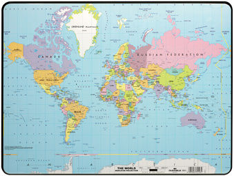 Durable - Sous main carte du monde - 53 x 40 cm | Papeterie-Bellati