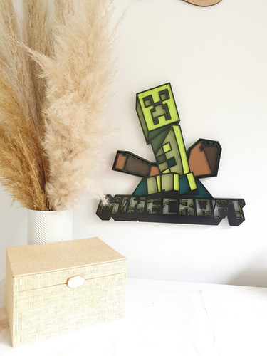 3D Minecraft Wall art | Heart Popping Design