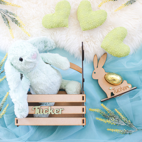 Easter Combo 1 (Personalised Easter Basket & Easter Bunny Treat Stand ...
