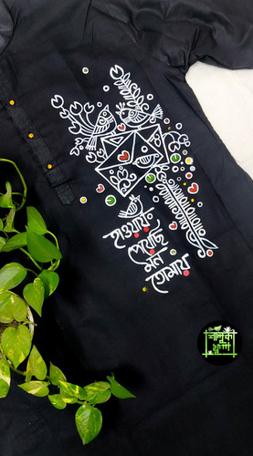 Cotton handpainted panjabi | Shaluk Phool