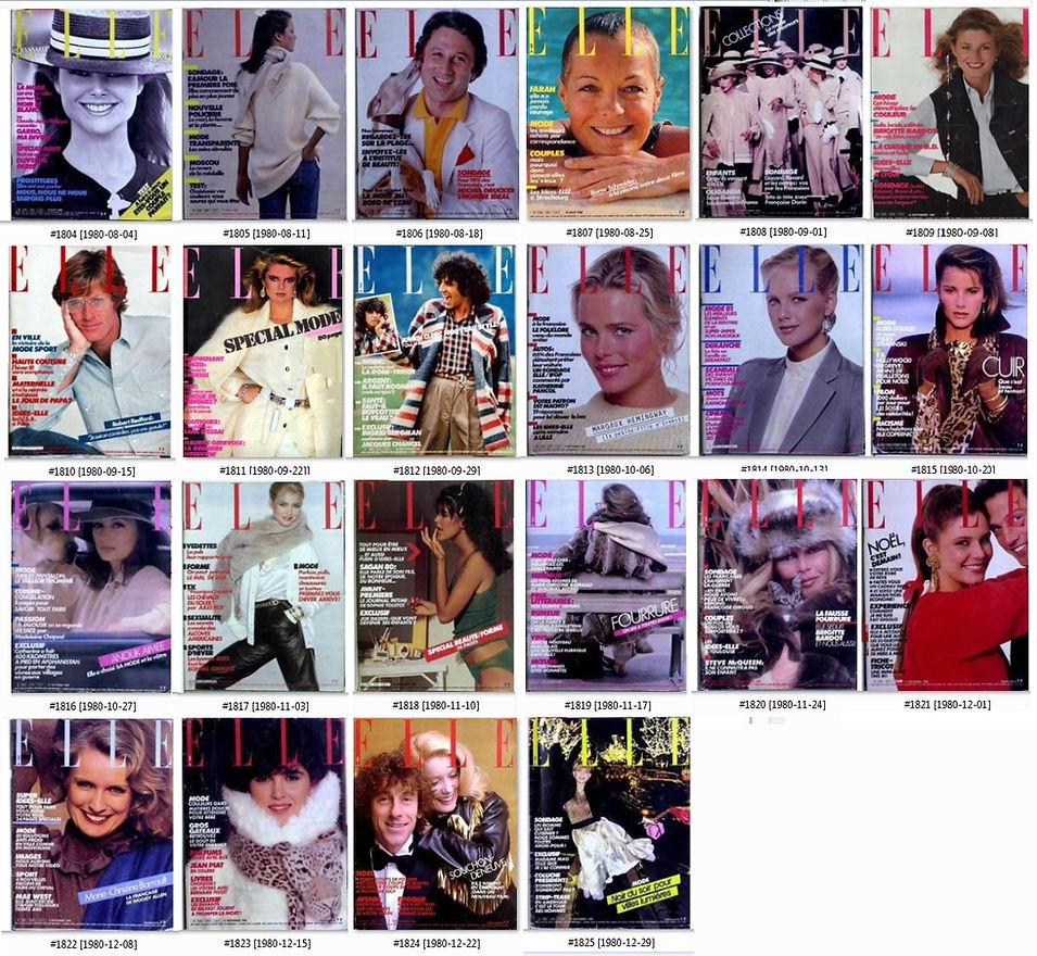 Elle France Magazine Covers 1980-1989