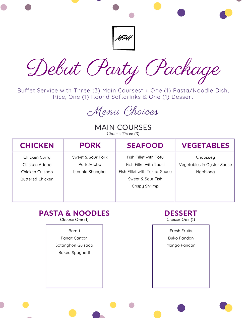 Affordable Debut Package | Metropark Hotel