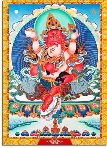 High Quality Laminated Red Zambala Photo Thangka Card 5x7 inches ...