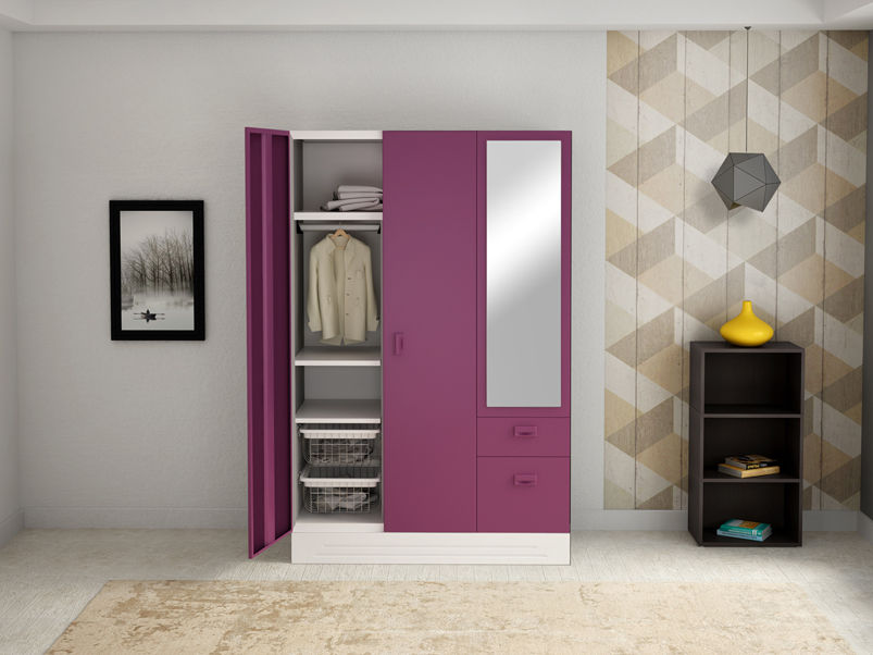 Godrej three door steel almirah store