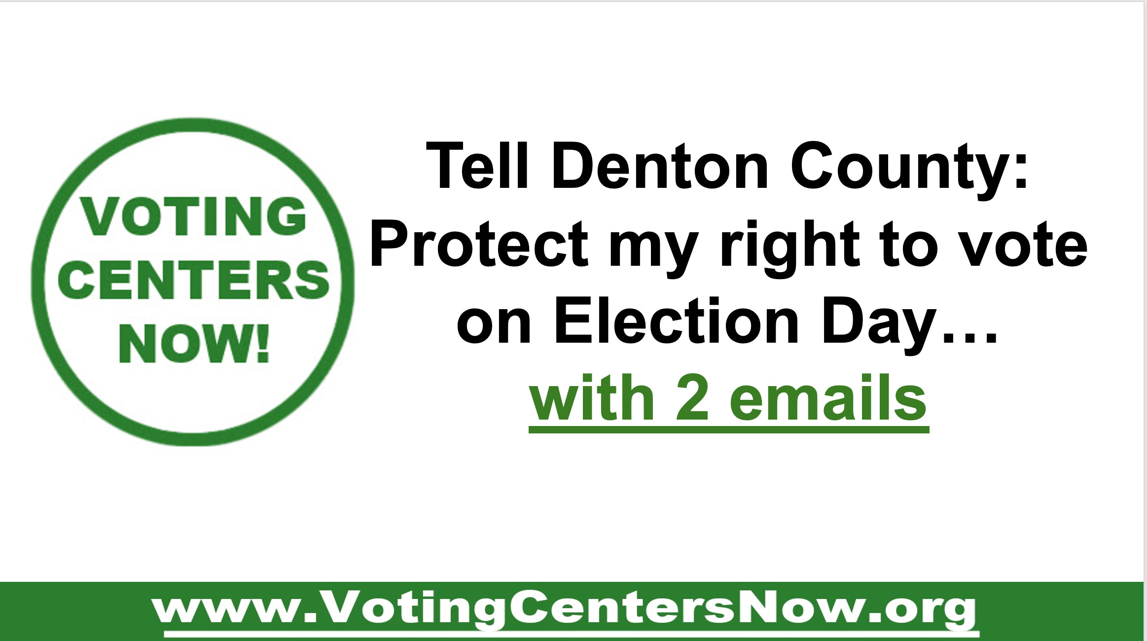 Voting Centers Now! for Denton County, TX