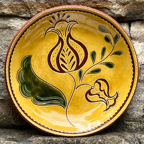 Just for Pretty - Pennsylvania German Redware Deep 10 Inch Dish ...