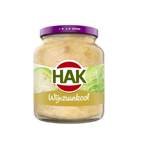 HAK Sauerkraut in Wine ( Wijnzuurkool ) Jar 370ml | Dutchmarket