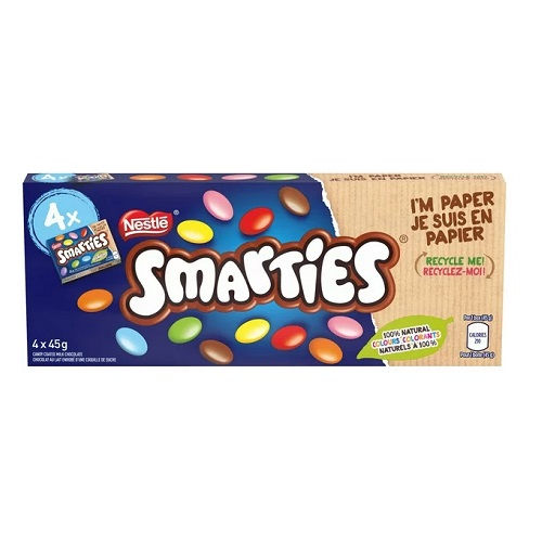 Nestle Smarties Candy Coated Milk Chocolate Multi Pack 4 x 45 grams ...