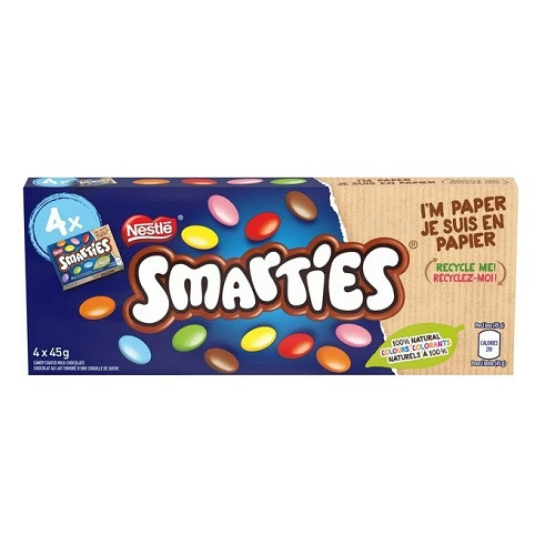 Nestle Smarties Candy Coated Milk Chocolate Multi Pack 4 x 45 grams ...