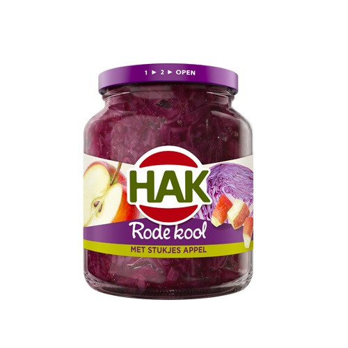 HAK Cabbage Red with Apple ( Rode Kool met Appel ) Jar 370ml | Dutchmarket