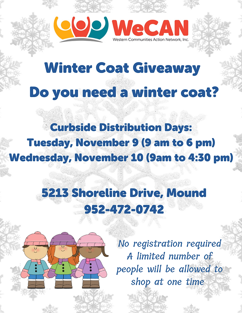 Winter Coat Distribution is Nov. 9 and 10