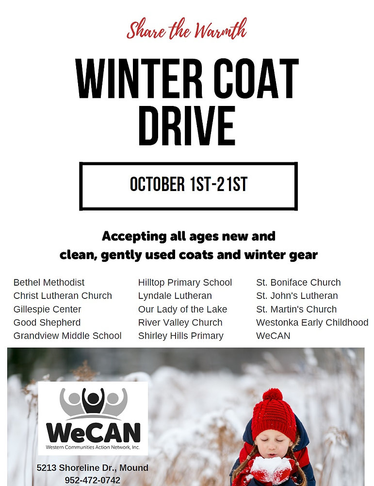 WeCAN Coat Drive Begins October 1