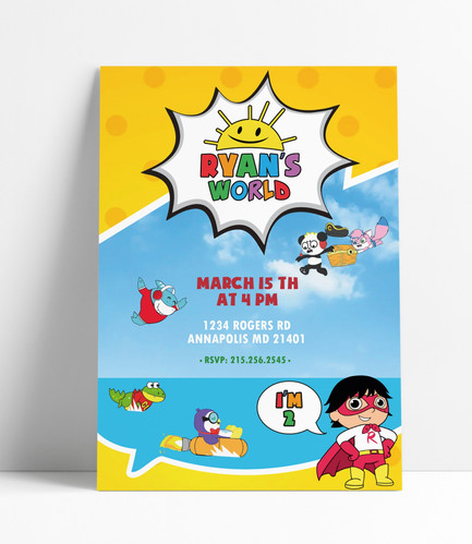 Ryan´s World Party Invitation | South Studio