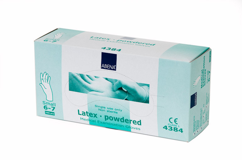 ABENA כפפת לטקס עם אבקה