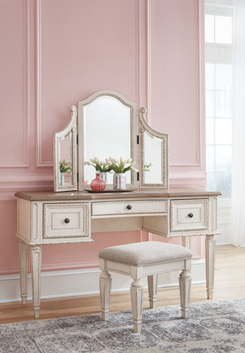 Realyn Vanity & Mirror w/ Stool | All American