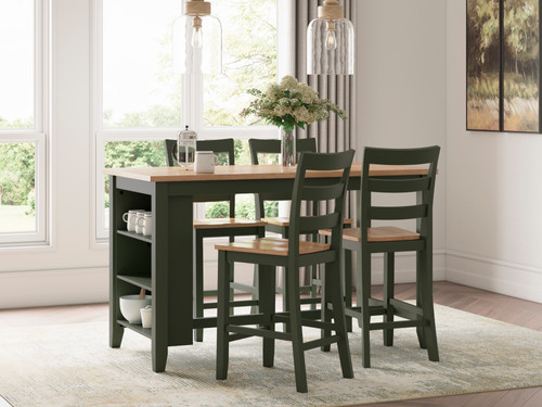 Gesthaven Storage Counter Table & 4 Barstools | All American