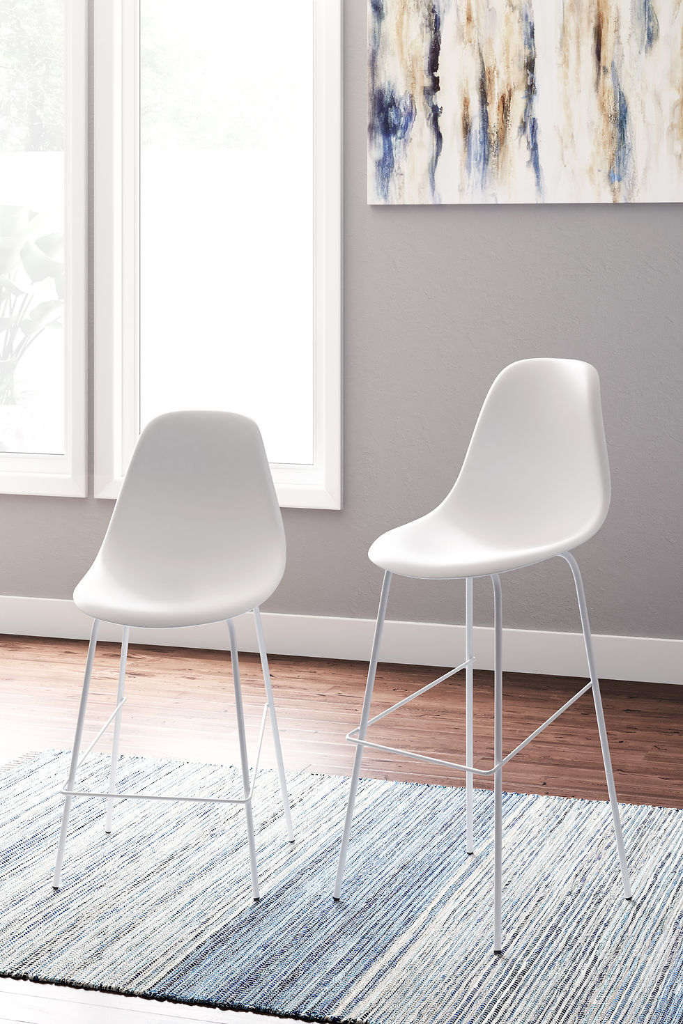 Forestead White Counter Height Bar Stool | All American