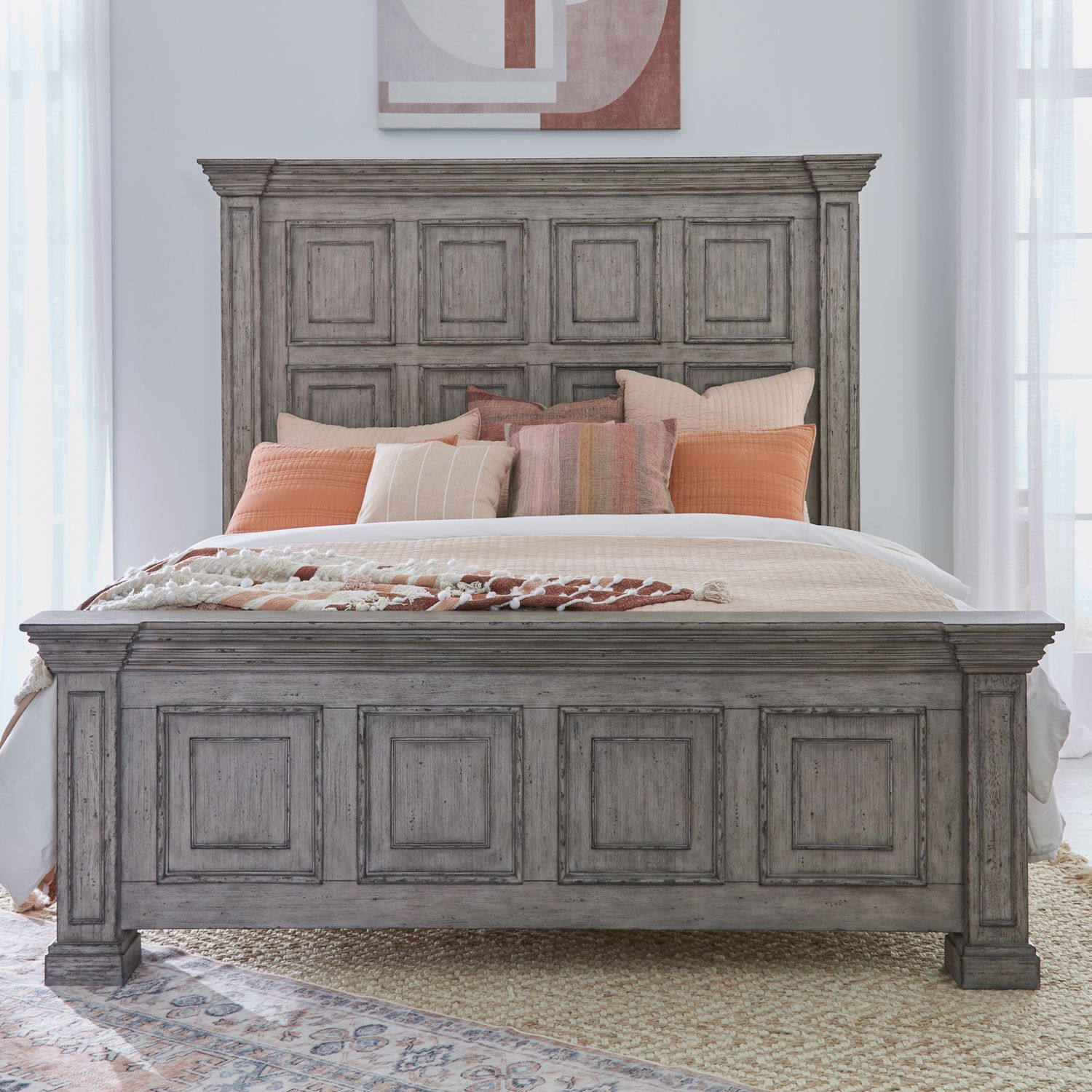 Big Valley Gray Queen Panel Bed | All American