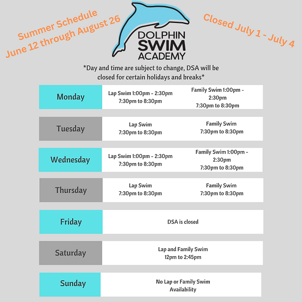 Family & Lap Swim | Dolphin Swim Academy