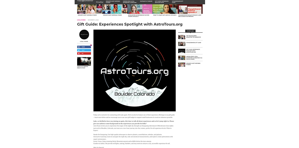 Give the Gift of the Cosmos: AstroTours.org Gift Cards Celebrated as a Top Holiday Pick by ...