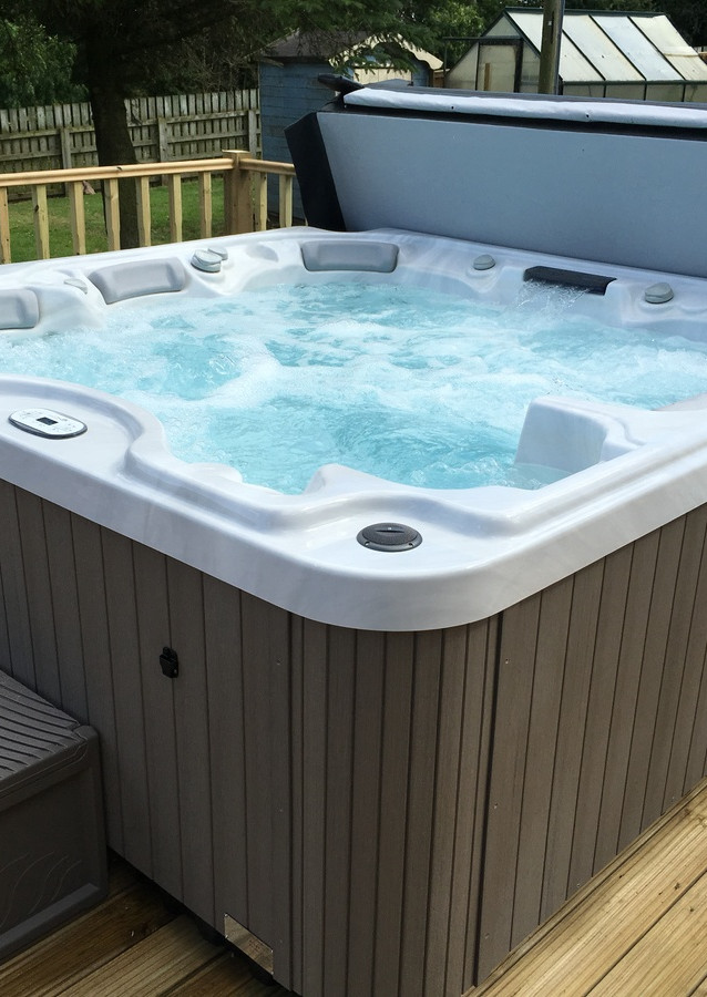 Our Award winning Fiji 6 seater spa with cedar surround , staps ...