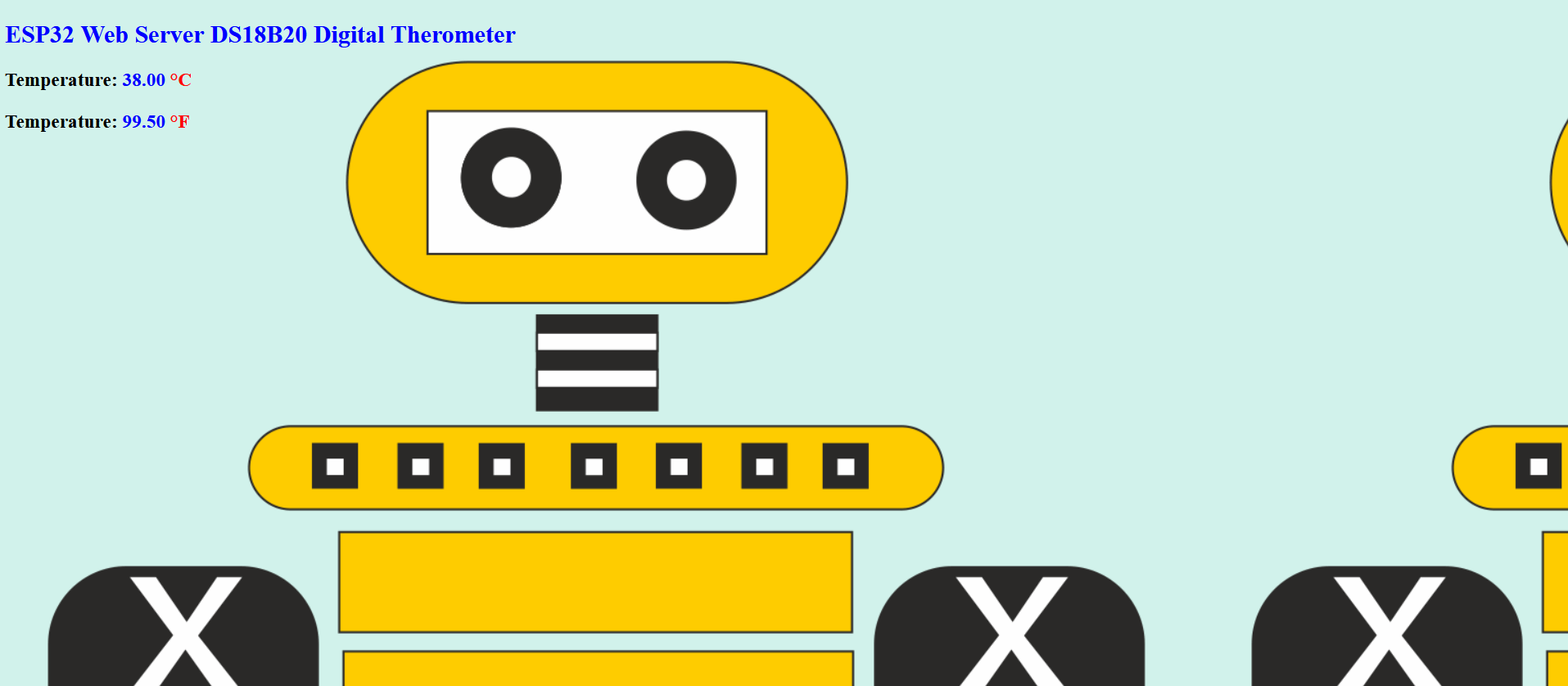 ESP32 Web Server with DS18B20 and Max7912 7segment display Interface