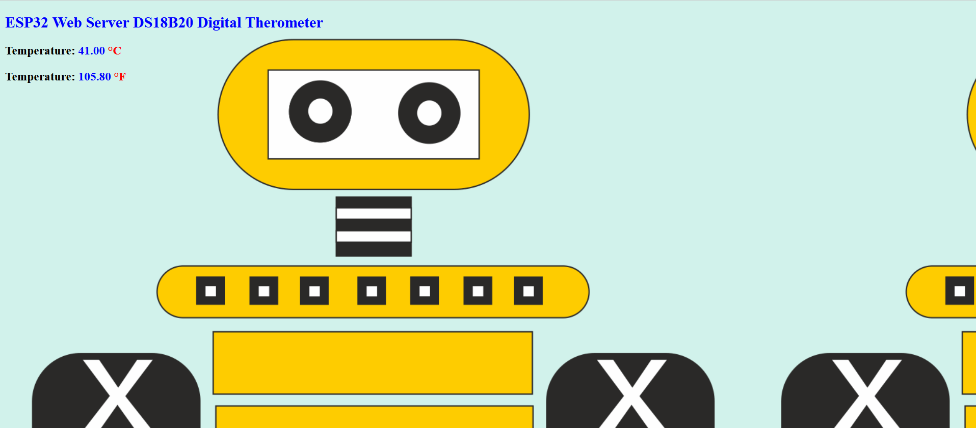 ESP32 Web Server with DS18B20 and Max7912 7segment display Interface