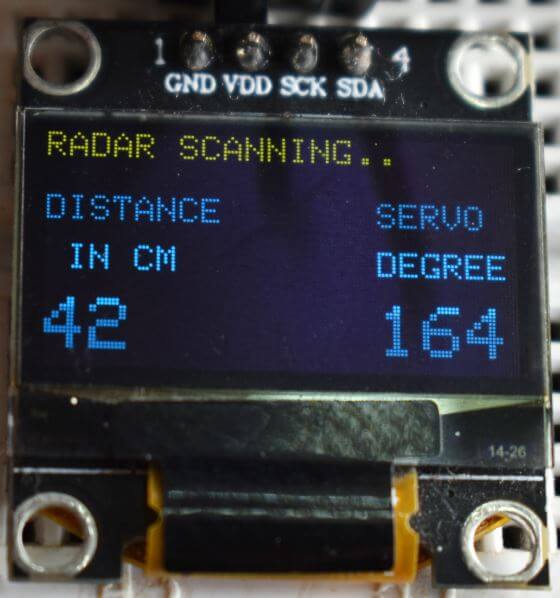Radar Monitor using Ultrasonic sensor
